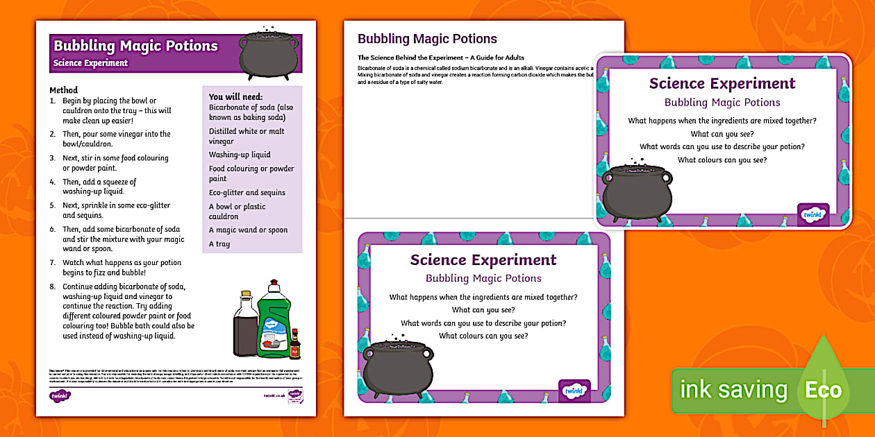 Magic Fizzy Potion Science Experiment and Prompt Card Pack