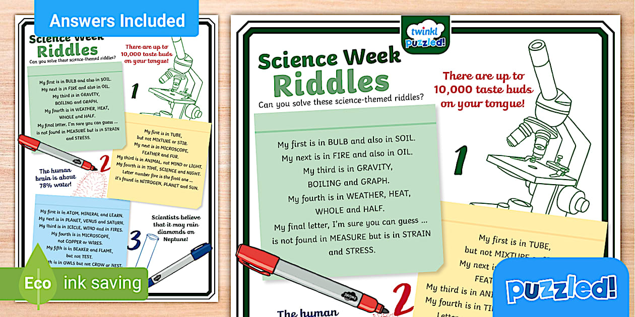 Science Riddles - Twinkl - Kids Puzzles (teacher made)