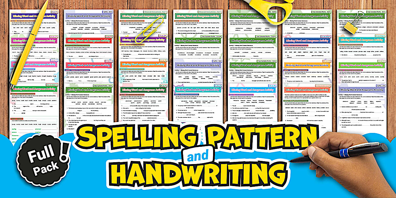 Missing Words and Anagrams (All Patterns) Handwriting Pack