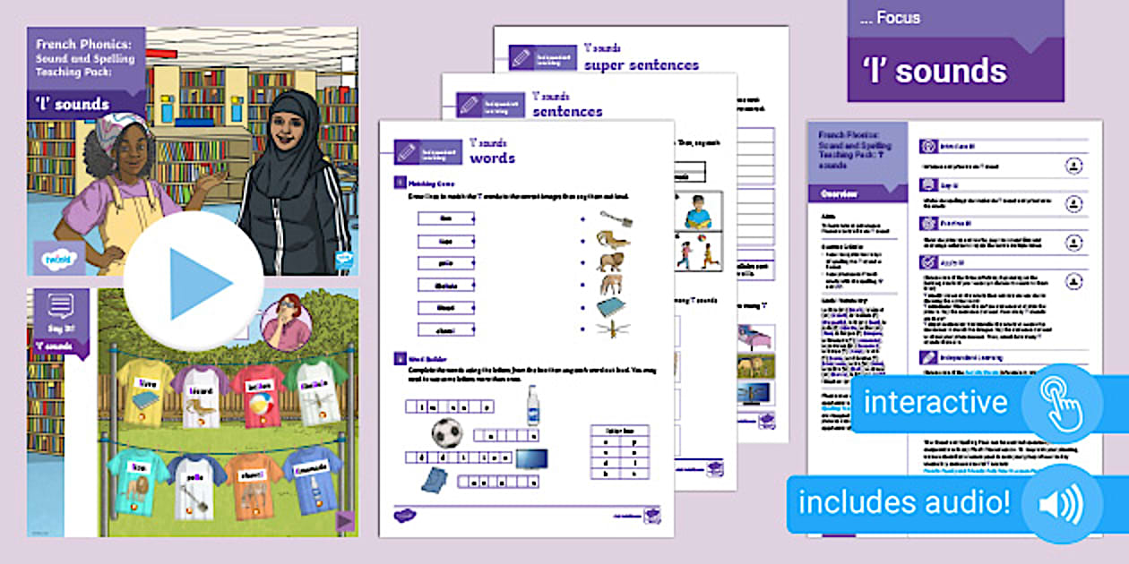 👉 French Phonics: Sound and Spelling Teaching Pack 'l' sounds