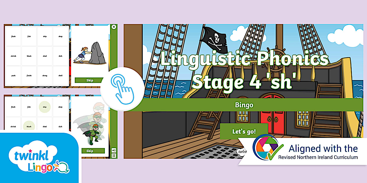 Linguistic Phonics Stage 4 'sh' Bingo Game