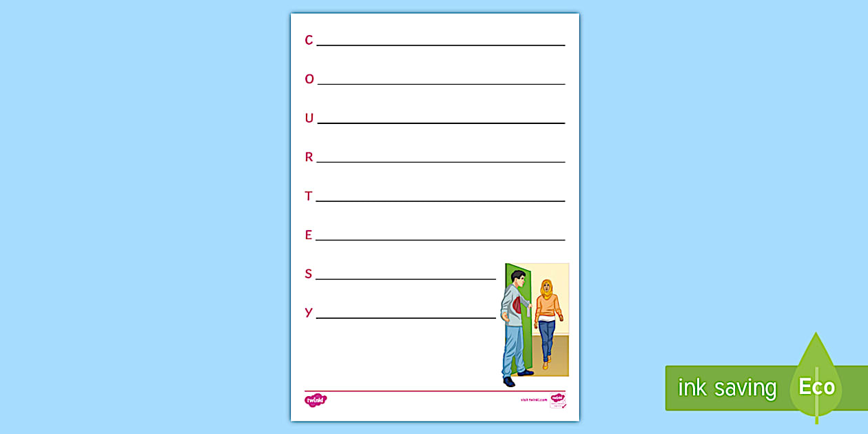 Courtesy Acrostic Poem (teacher made) - Twinkl