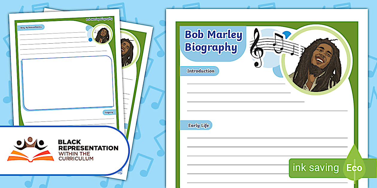 KS2 Bob Marley Biography Template (teacher made) - Twinkl