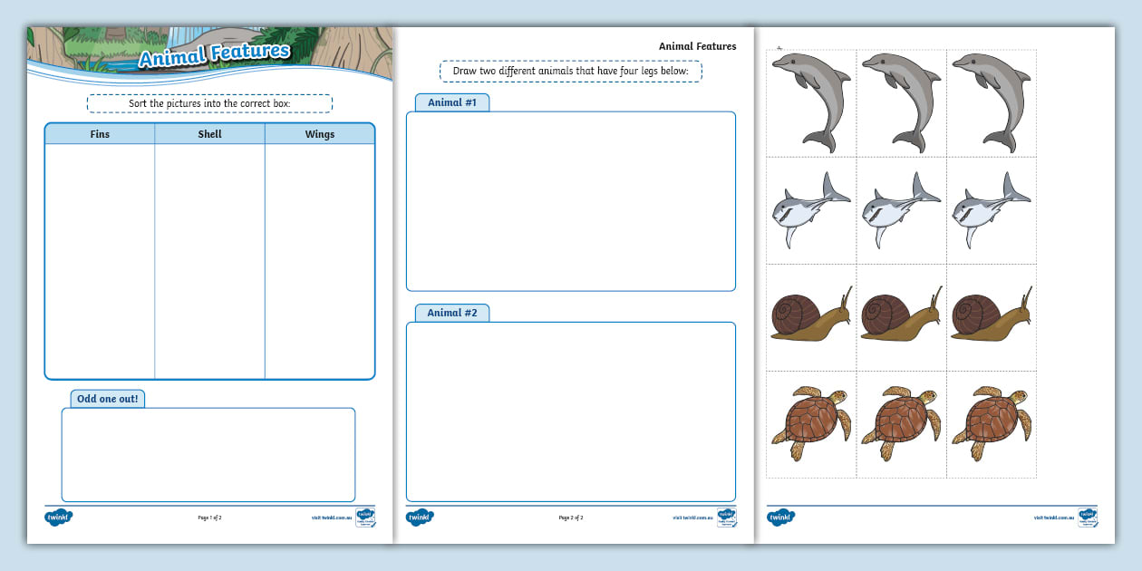 Mini IU Foundation Nature's Builders Animal Features Activity Sheets