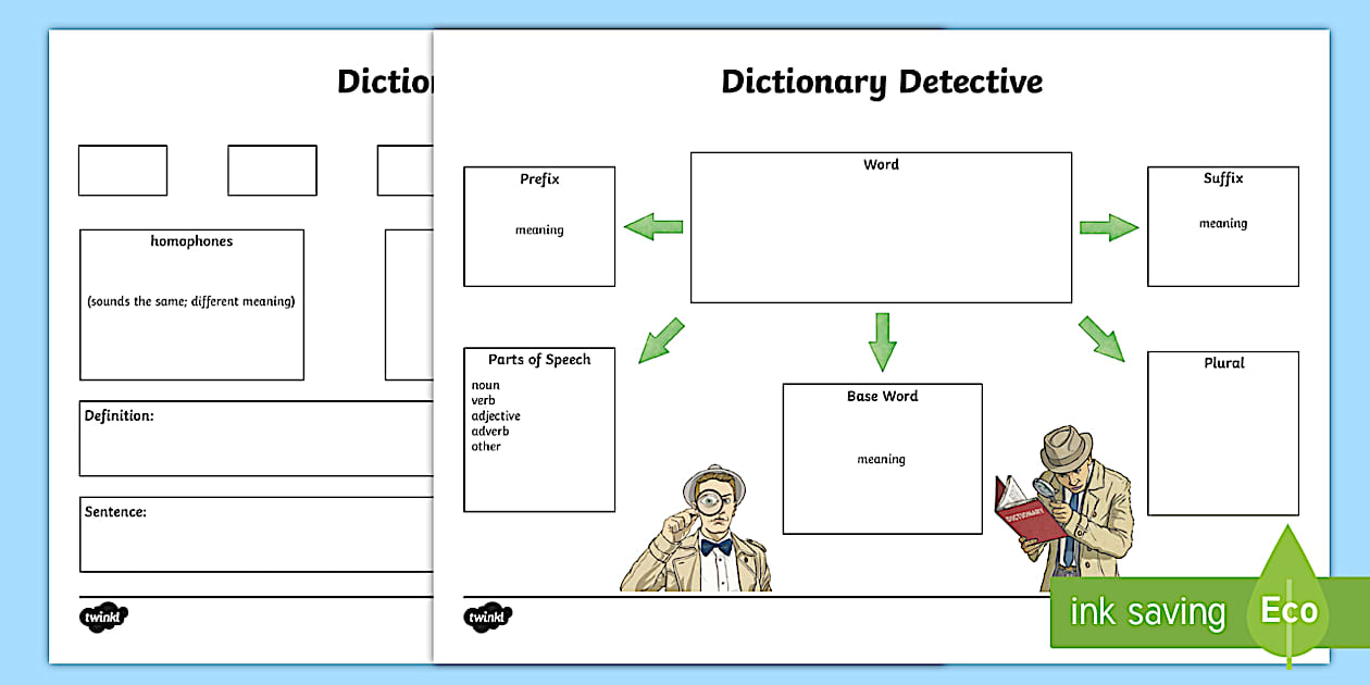 Editable Dictionary Detective Worksheet (teacher made)