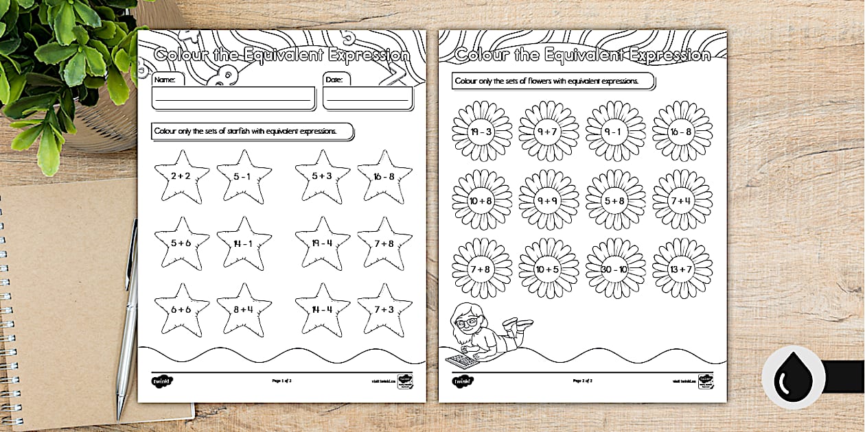 * NEW * Colour the Equivalent Expression (teacher made)