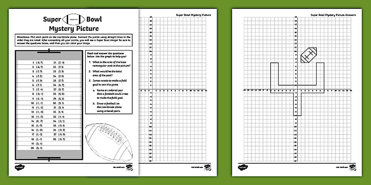 Seventh Grade Super Bowl Mystery Picture (teacher made)