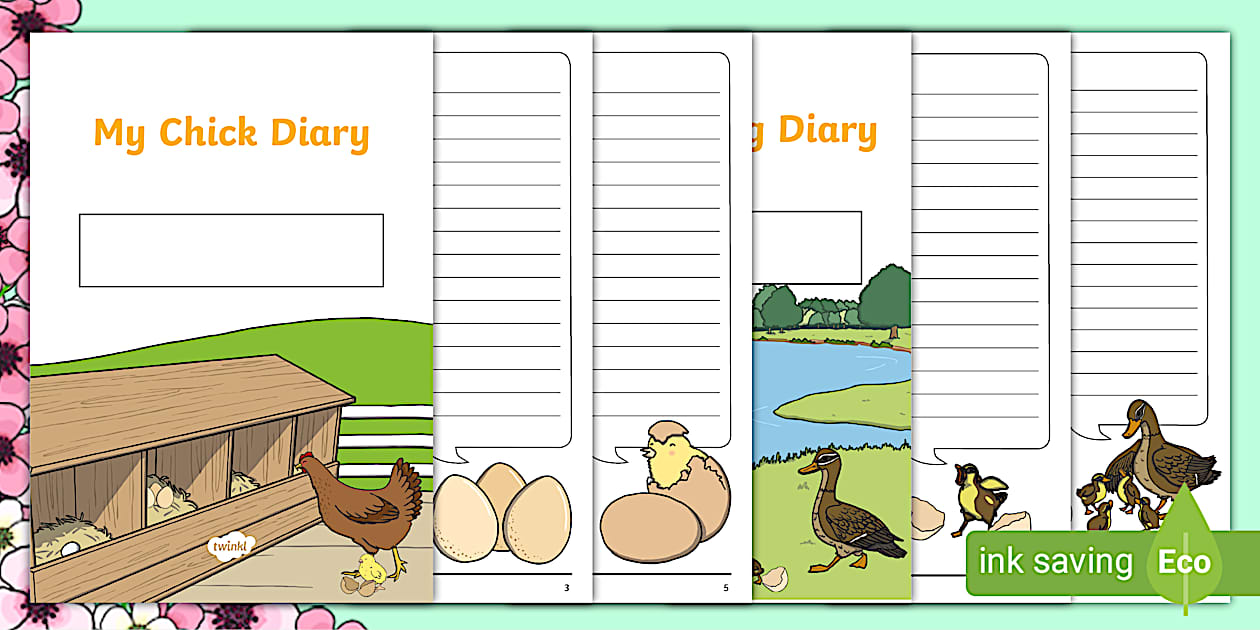 Black and White My Hatching Diary Writing Template - Twinkl