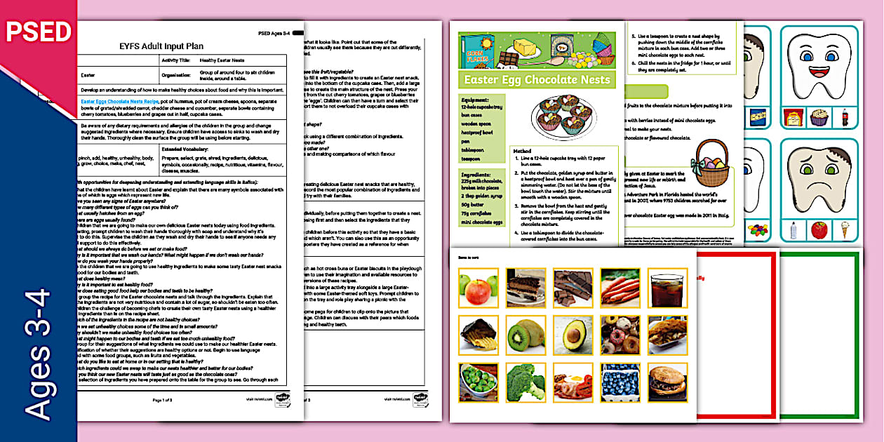 EYFS Healthy Easter Nests Adult Input Plan and Resource Pack
