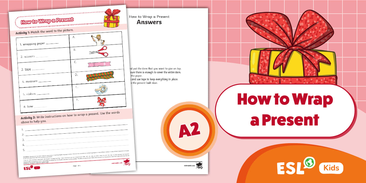 How to Wrap a Present Writing Activity