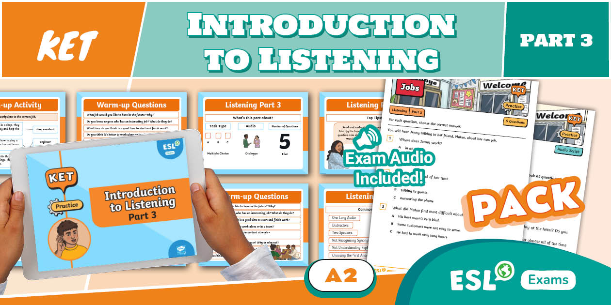 A2 Key (KET) - Introduction to Listening Part 3 Pack