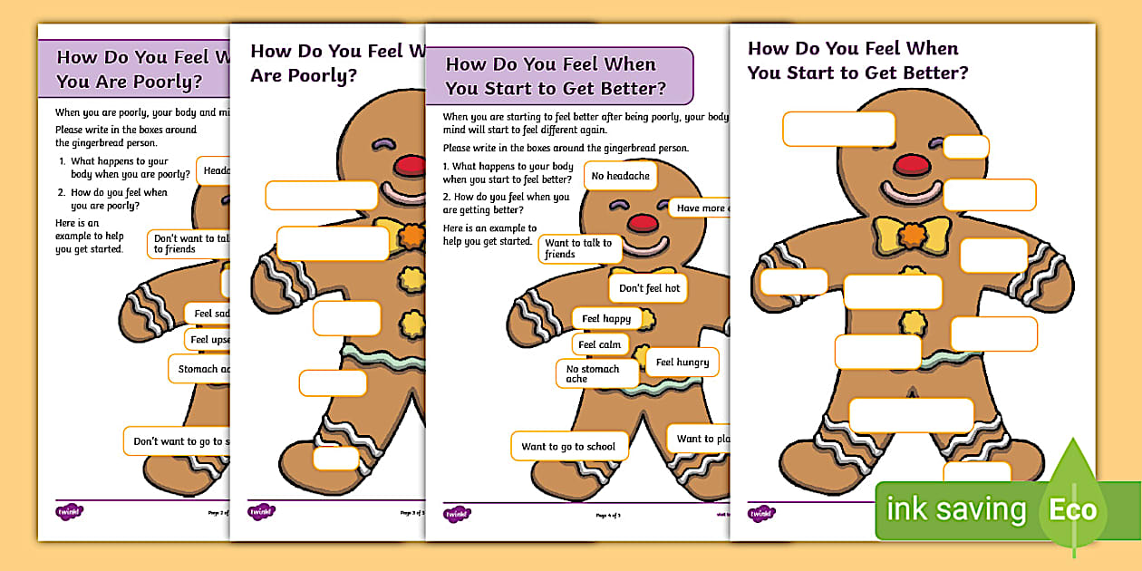How Do You Feel When You Are Poorly? Activity Sheet - Twinkl