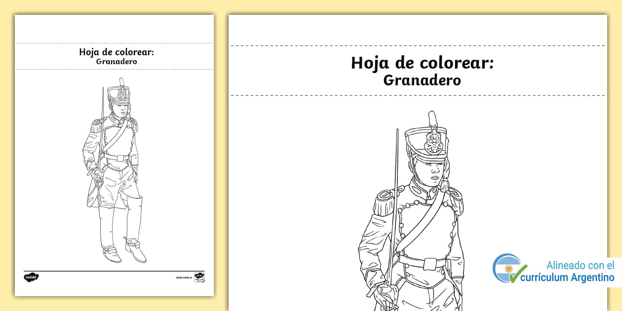 Hoja de colorear: Granadero (Argentina) - Twinkl