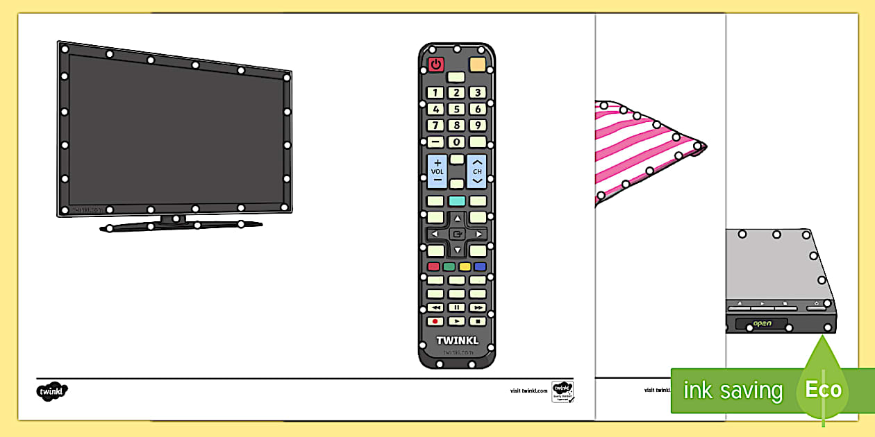 Black and White Television Threading Cut-Outs (teacher made)