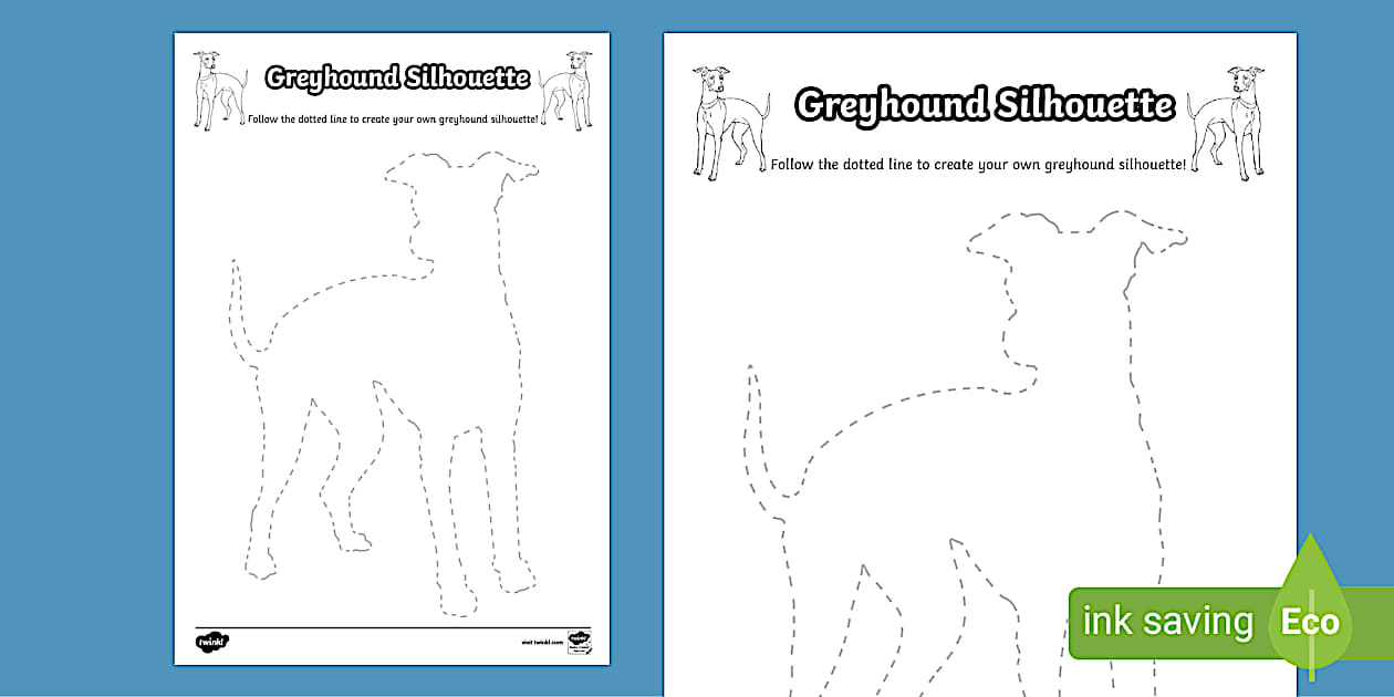 Greyhound Silhouette Drawing Activity (teacher made)