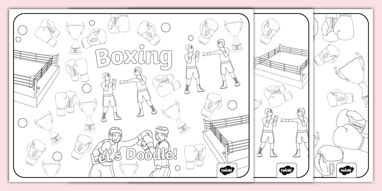 Boxing Doodle Colouring Pages - Twinkl - KS1 (teacher made)