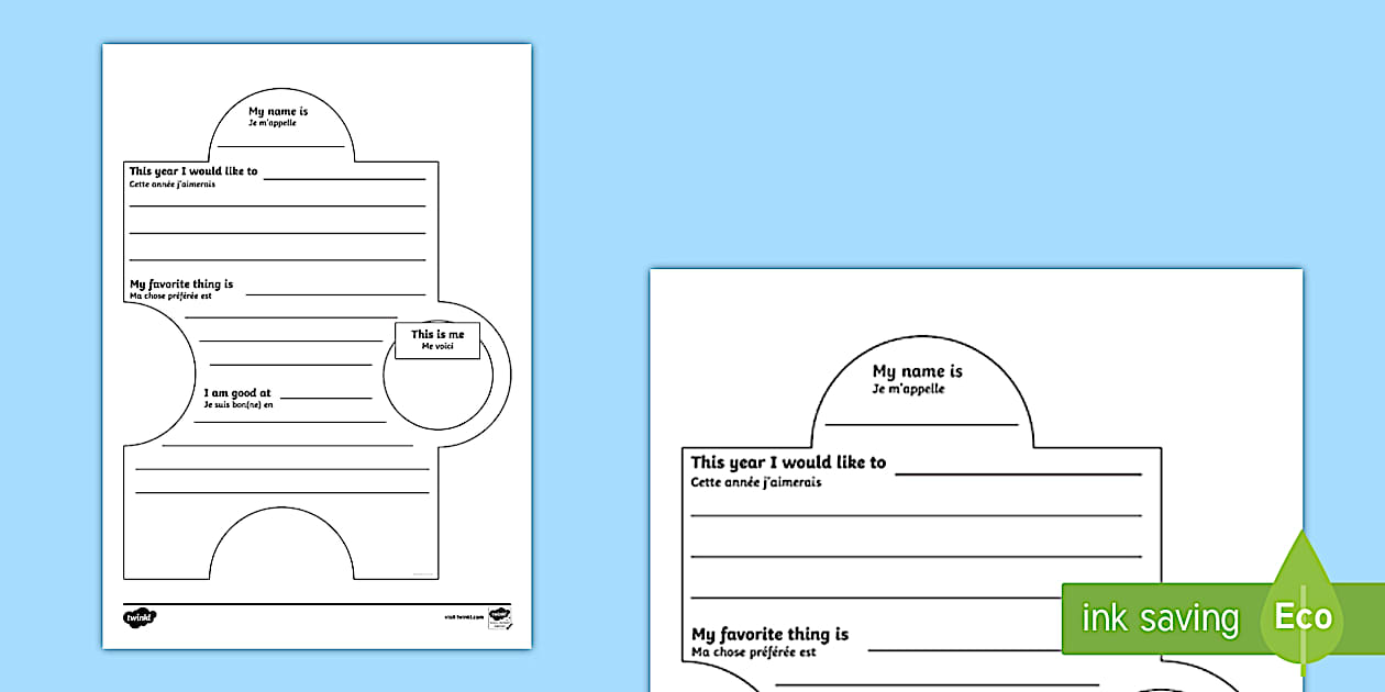Transition Display Jigsaw Activity English/French - Transition Display