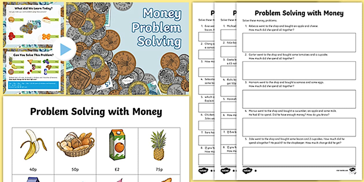 Money Problem Solving PowerPoint Pack (teacher made)