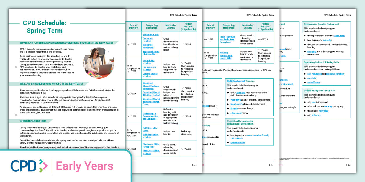 CPD Schedule | Spring Term (teacher made) - Twinkl