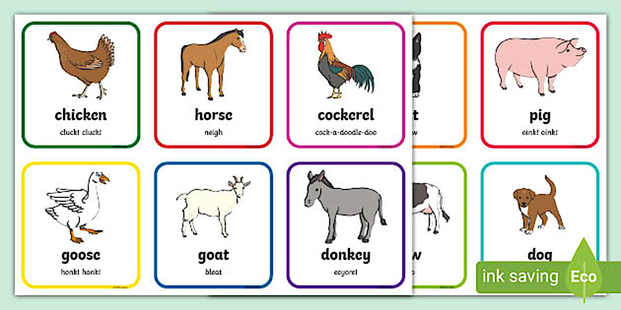 Editable Farm Animals Matching Cards (teacher made) - Twinkl