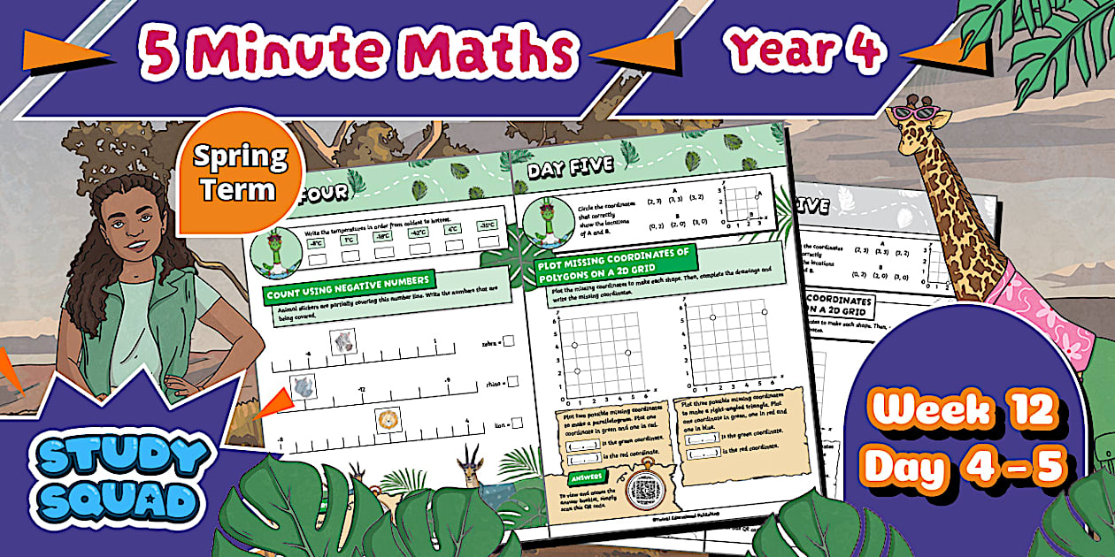 👉 Study Squad 5 Minute Maths - Year 4 Spring - Week 12 Day 4-5