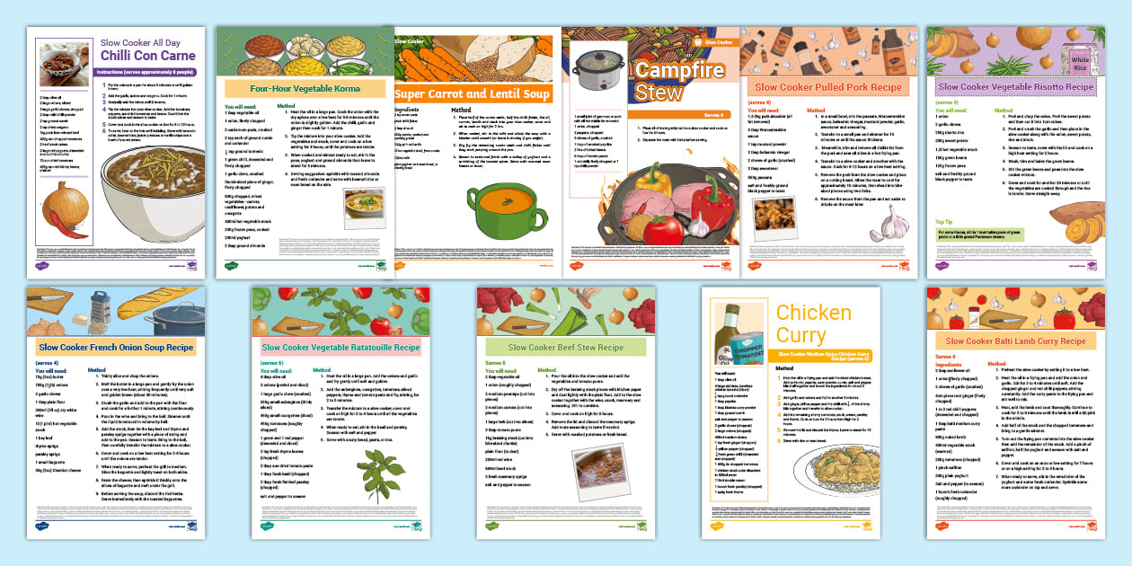 Slow Cooker Recipe Pack (teacher made) - Twinkl