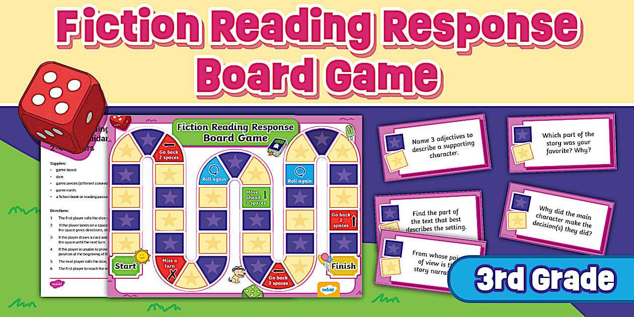 Third Grade Fiction Reading Response Board Game