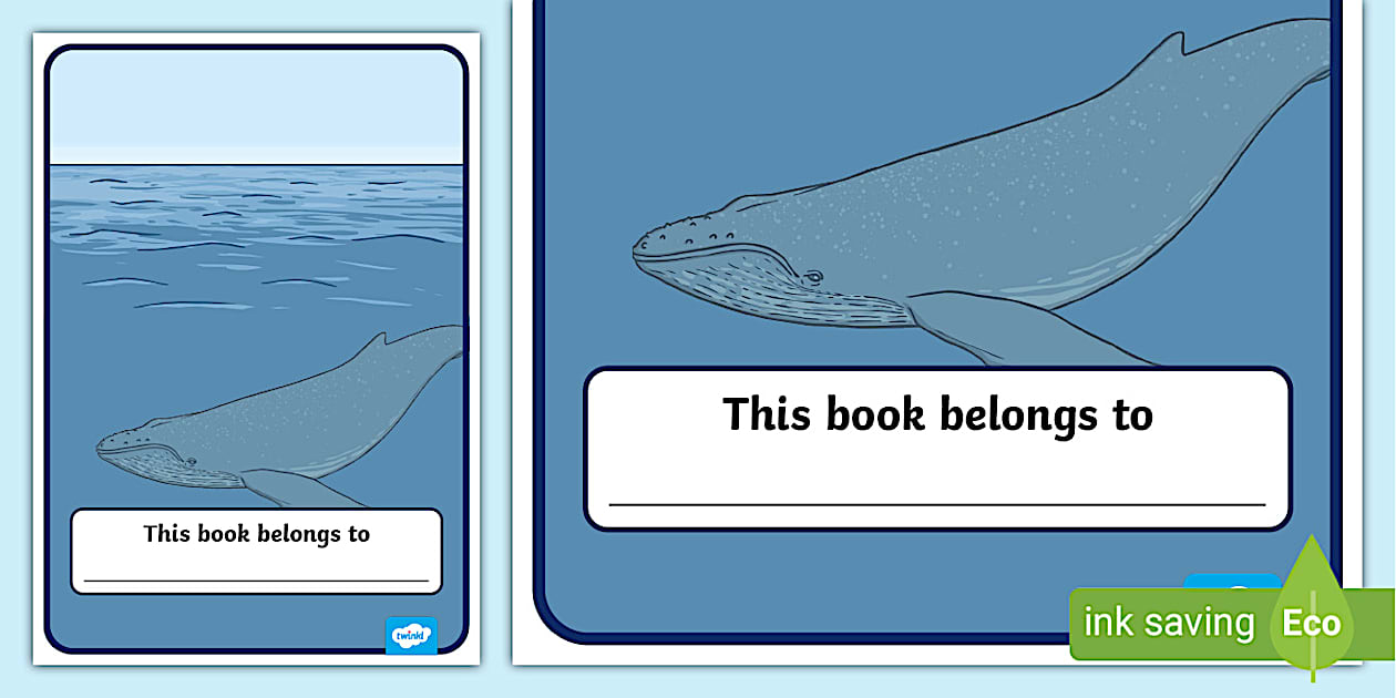 Blue Whale Themed Book Cover (teacher made) - Twinkl