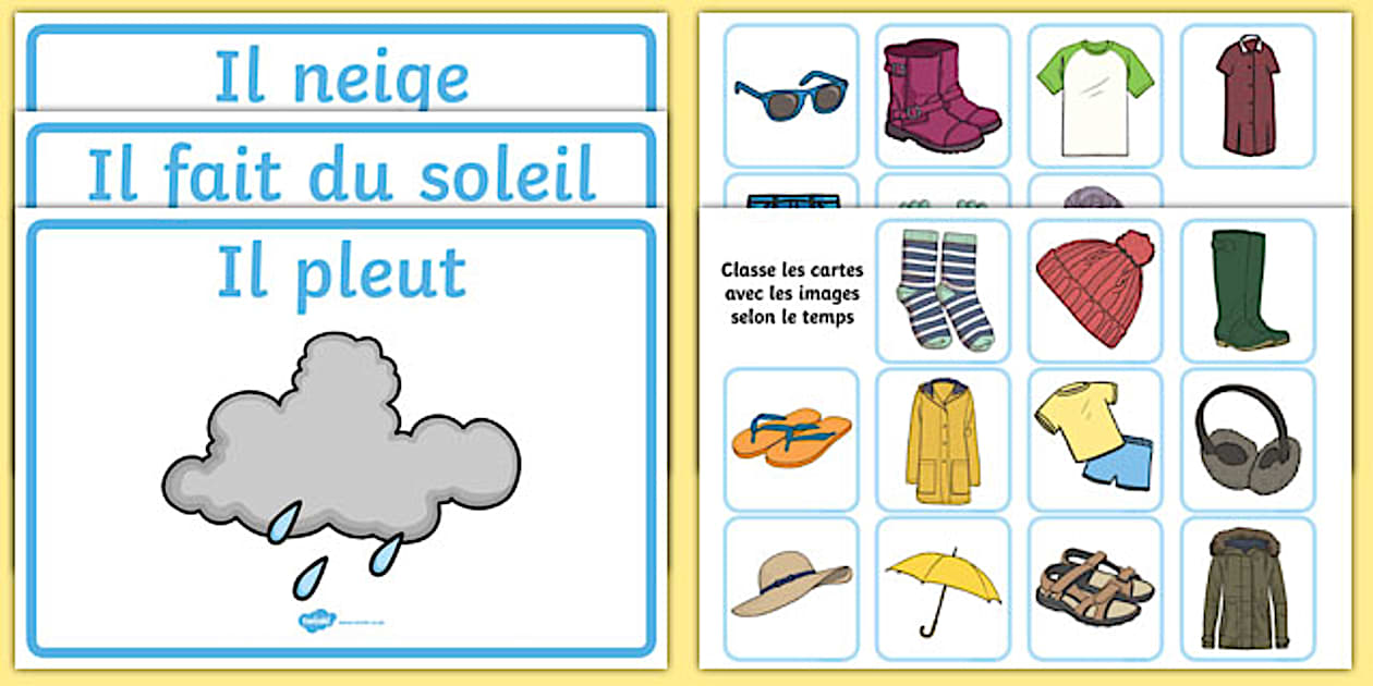 Weather Clothes Sorting Activity French (teacher made)