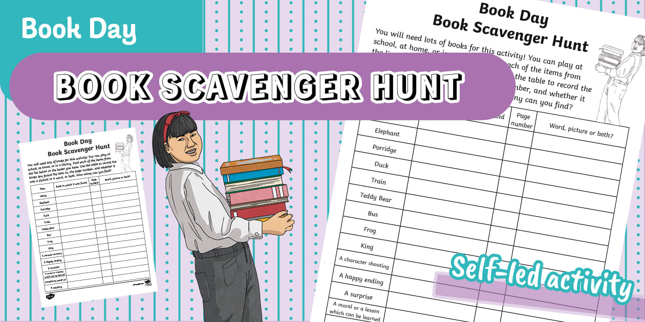 Book Day Scavenger Hunt Checklist