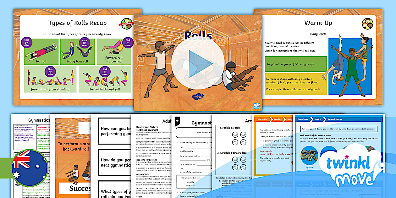 Move PE Year 4 Gymnastics: Movement Lesson 2: Rolls Lesson Pack