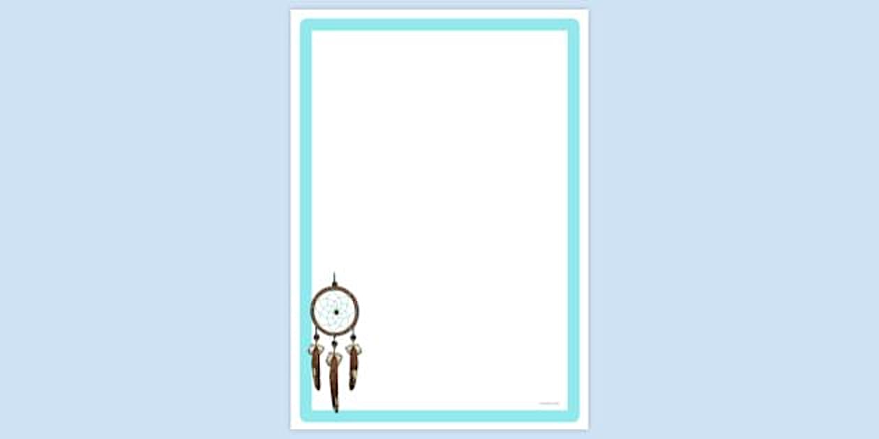 Simple Blank Dreamcatcher Page Border | Twinkl - Twinkl