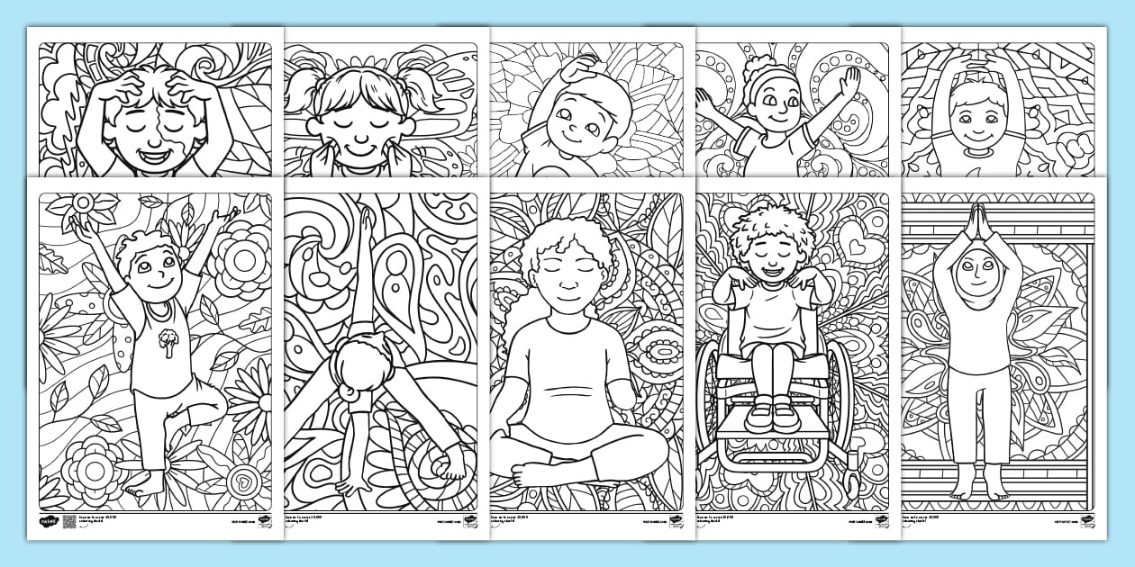 Yoga Mindfulness Colouring Activity KS1 - Twinkl