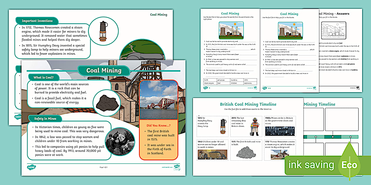 Coal Mining Fact File And Questions Teacher Made Twinkl