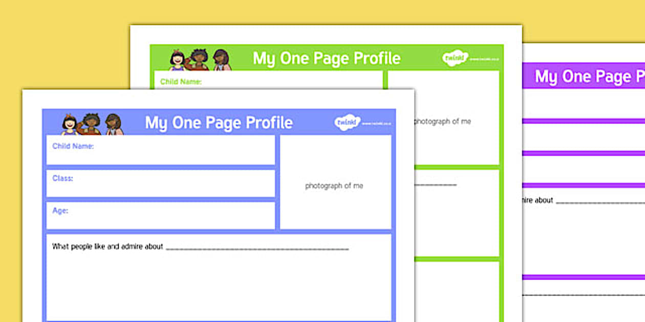 Editable My One Page Profile Parents Primary (teacher made)
