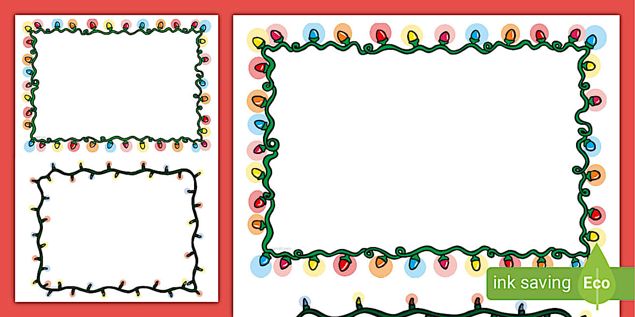 Christmas Lights A5 Page Inserts (teacher made) - Twinkl
