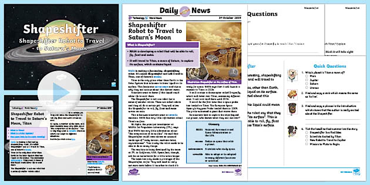 UKS2 NASA Develops Shapeshifter Robot Daily News - NewsRoom