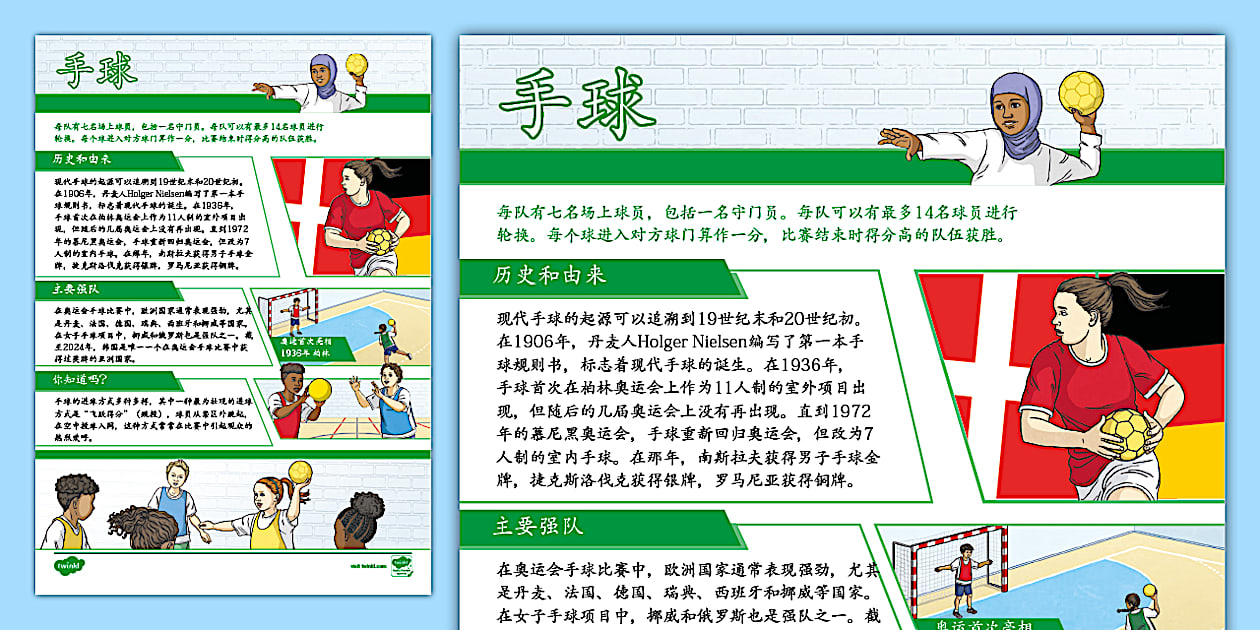 手球 运动项目 知识文档 (Teacher-Made) - Twinkl