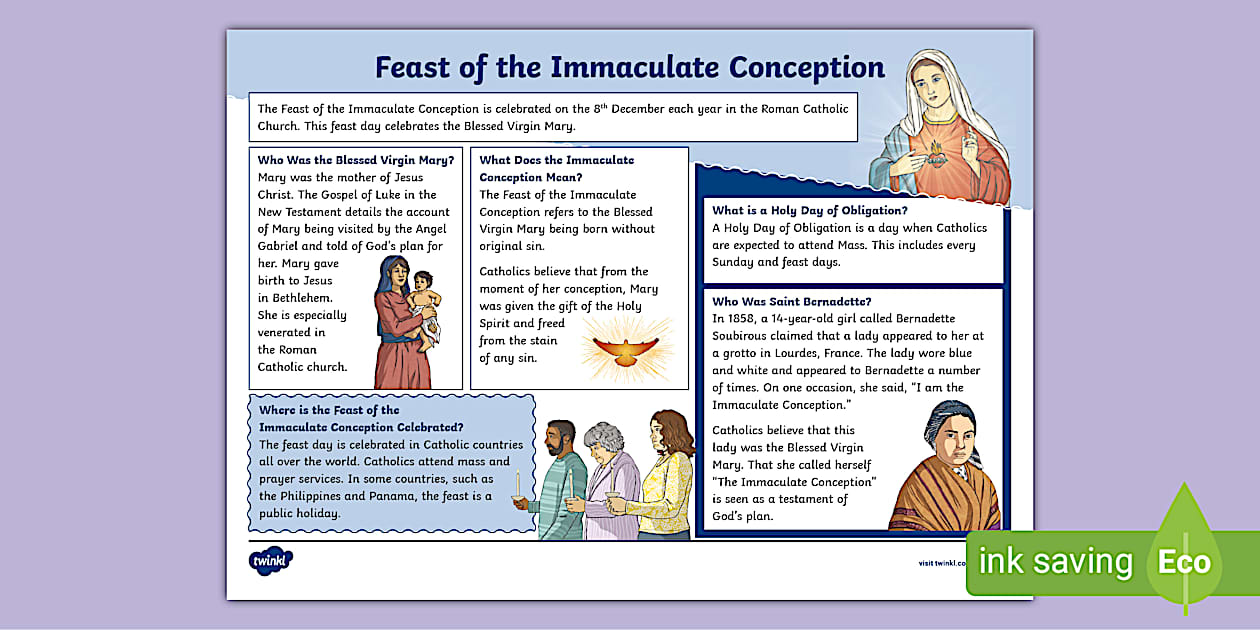 KS2 Feast of the Immaculate Conception Fact File - Twinkl
