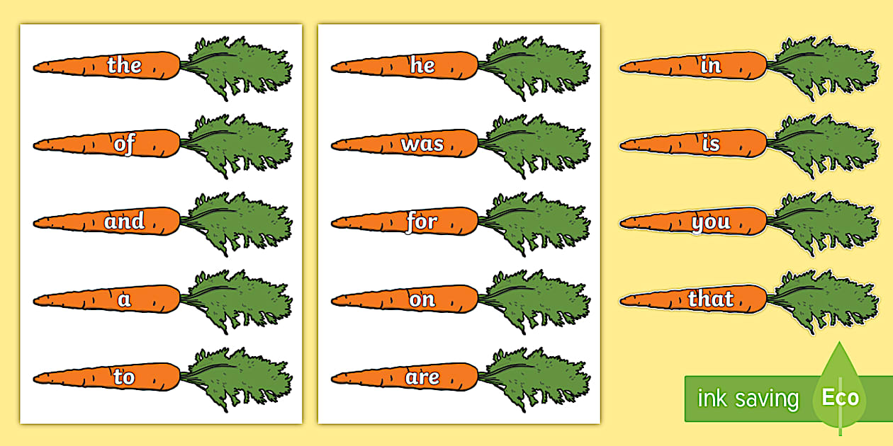 Editable Sight Word Carrots Cut Outs (teacher made) - Twinkl