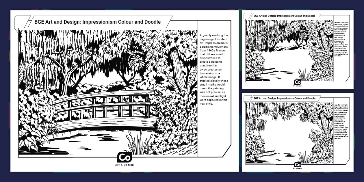 BGE Art and Design: Impressionism Colour and Doodle - Twinkl