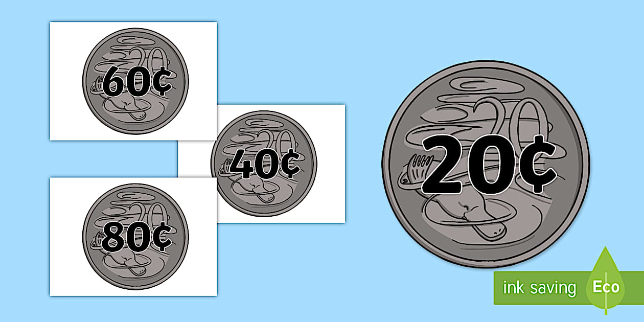 Counting by 20s on 20c Coins A4 Display Poster - Twinkl