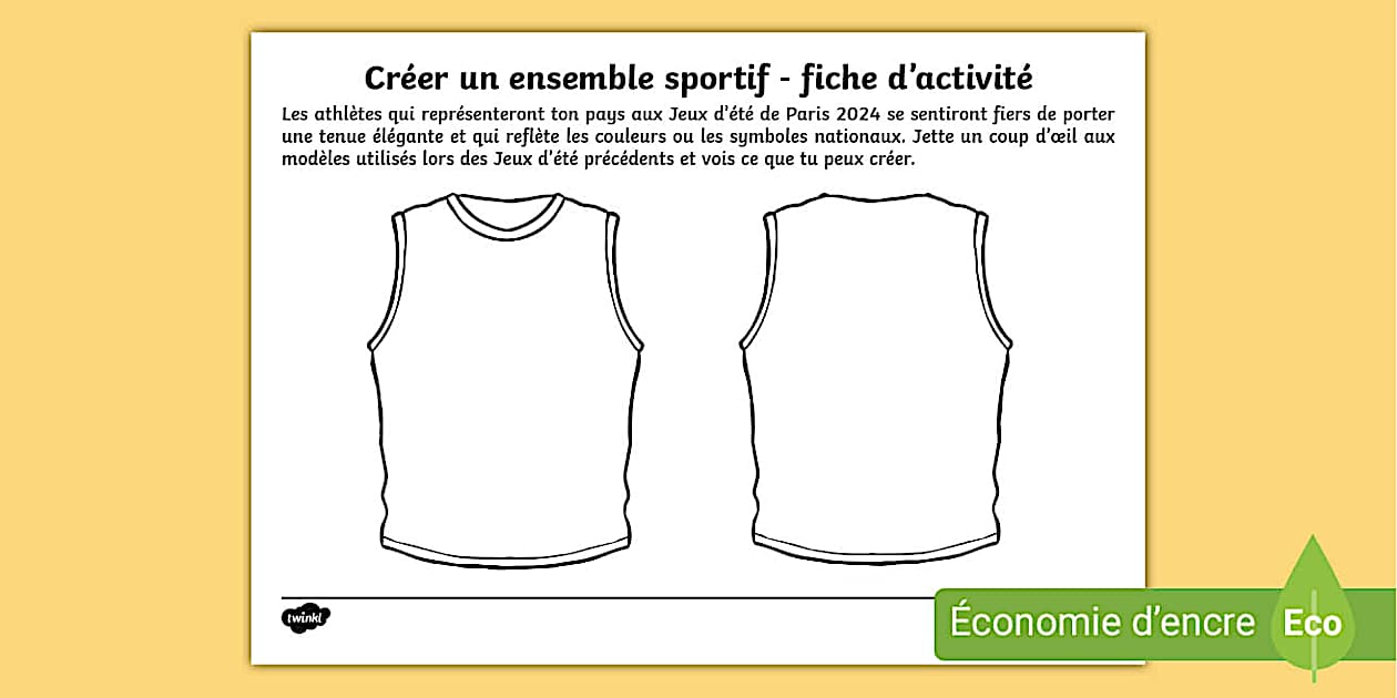 Créer un ensemble sportif - fiche d'activité - Twinkl