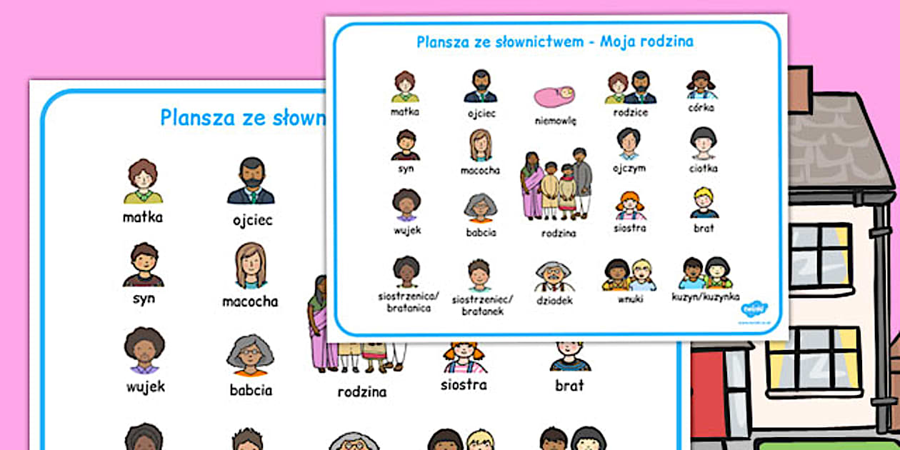 Plansza ze słownictwem Rodzina po polsku (Teacher-Made)