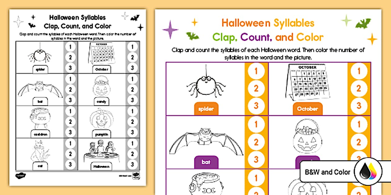 Halloween Syllables | Resource | Twinkl USA (teacher made)
