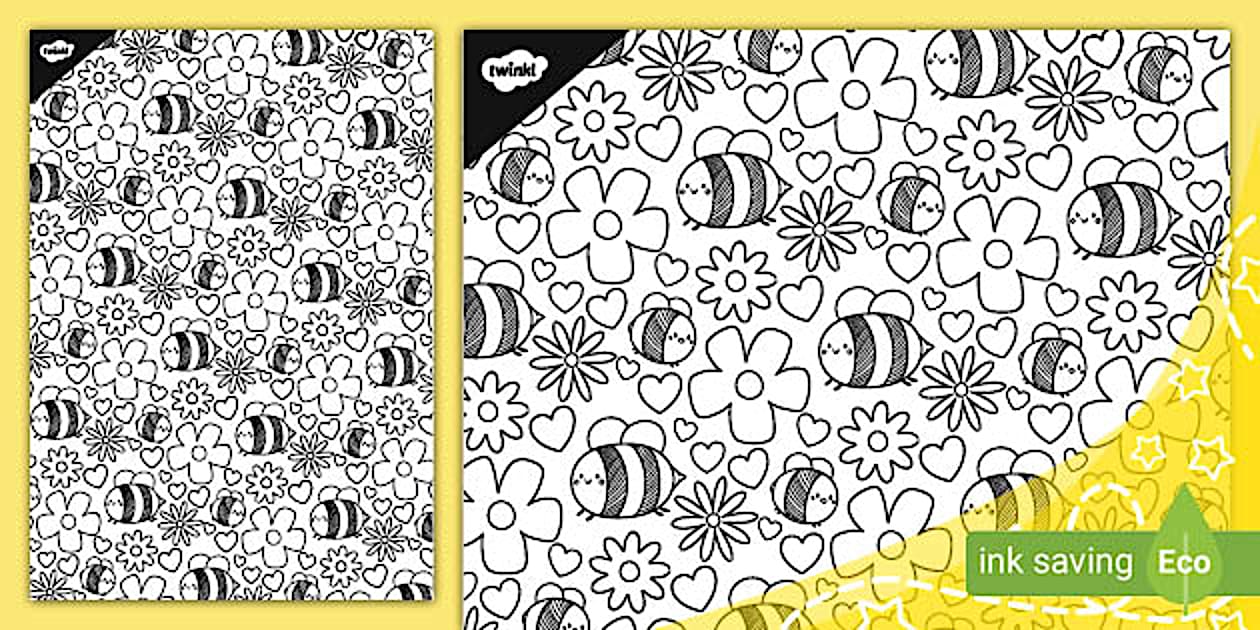World Bee Day Doodle Colouring