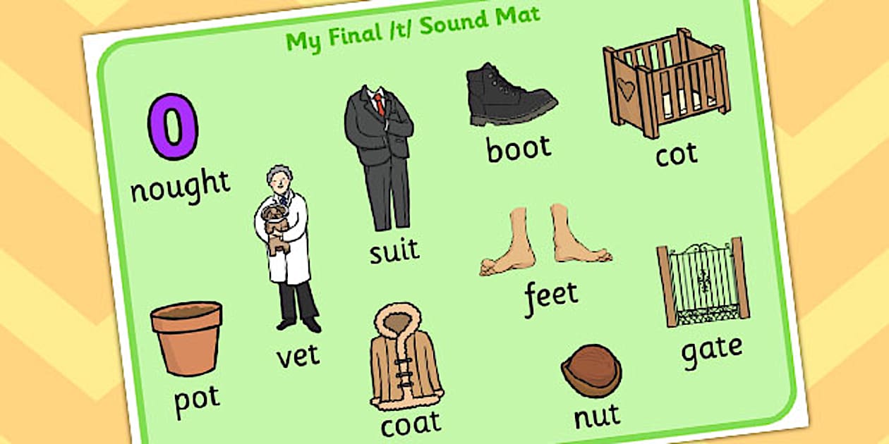 Black and White Final 'T' Sound Mat 2 (teacher made)