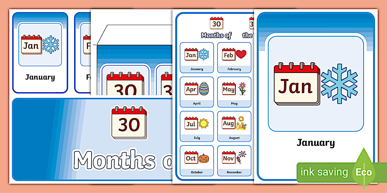 Twinkl Symbols: Months of the Year Display Pack - Twinkl