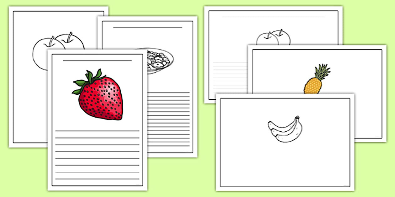 Fruit Salad Writing Frames (teacher made) - Twinkl