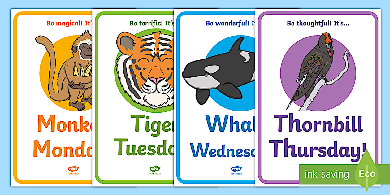 Days of the Week Mnemonics Display Facts Posters - Twinkl